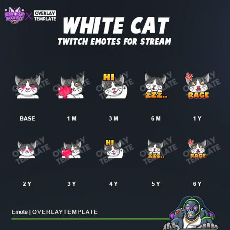 Twitch Emotes – Cat Emote Set With Laughing, Winking, and Surprised ...