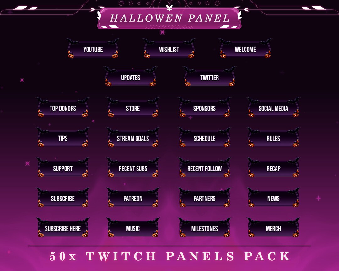 Halloween Twitch Panels: Spooky Stream Overlay Graphics (PNG) - Etsy
