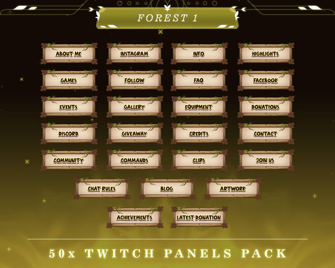 Forest Twitch Panels: Woodland Stream Overlay Graphics - Etsy