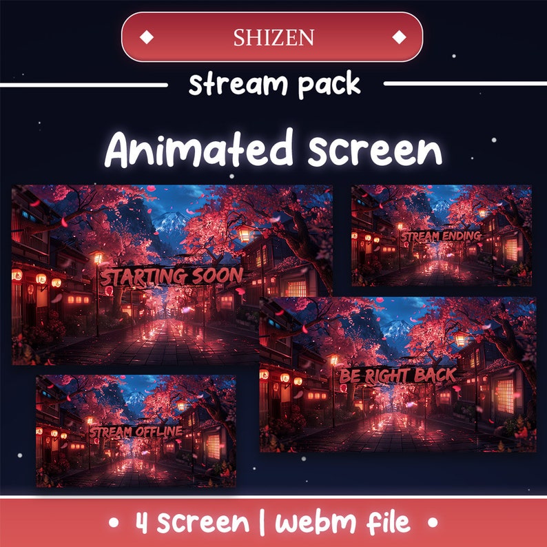 Animated Stream Overlay Pack Shizen Nature-inspired Overlays for Twitch ...