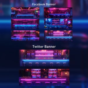 Neon Nights - Striking Banner Pack for Standout Online Visuals - Etsy