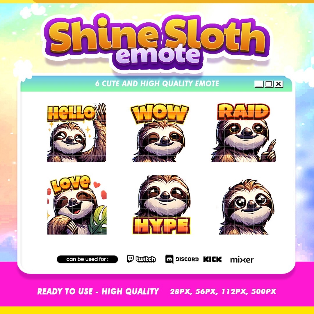 Twitch Emote Realistic Sloth Pack for Relaxed Streaming Vibe Inspired ...