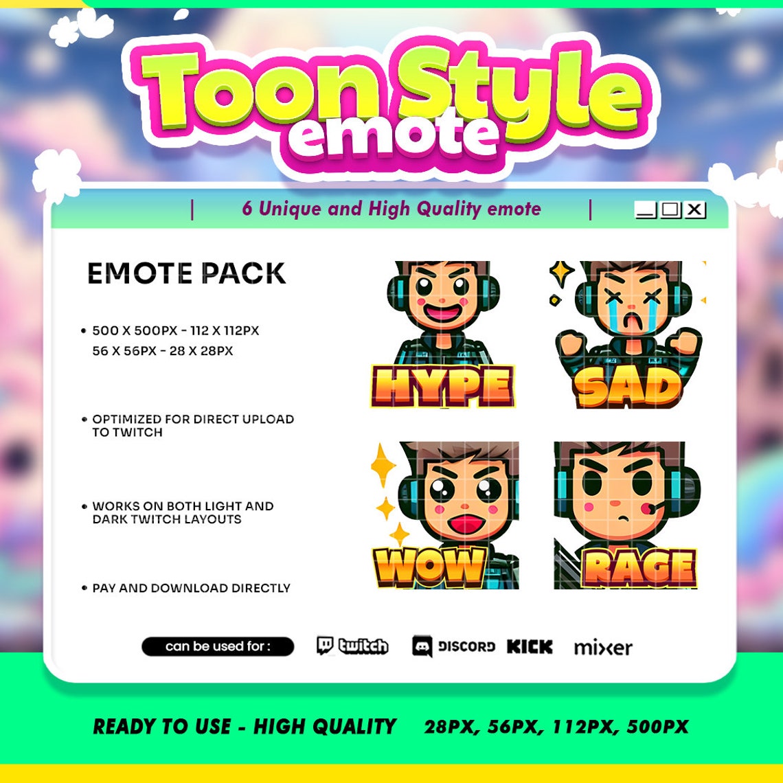 Twitch Emote Fun Cartoon Man for Express Yourself Streamers - Etsy