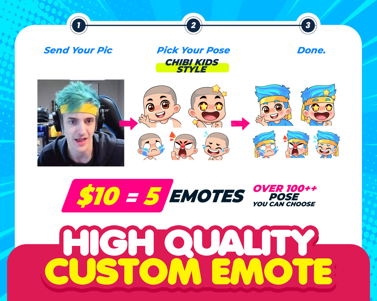 Unique Vtuber Emote Graphics Chibi & Adorable Revamp Your Digital ...