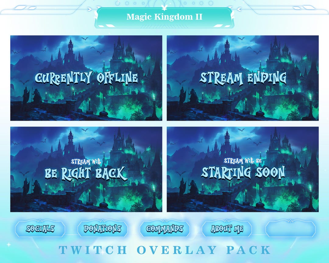 Animated Magic Kingdom Stream Overlay Pack: Twitch Graphics - Etsy