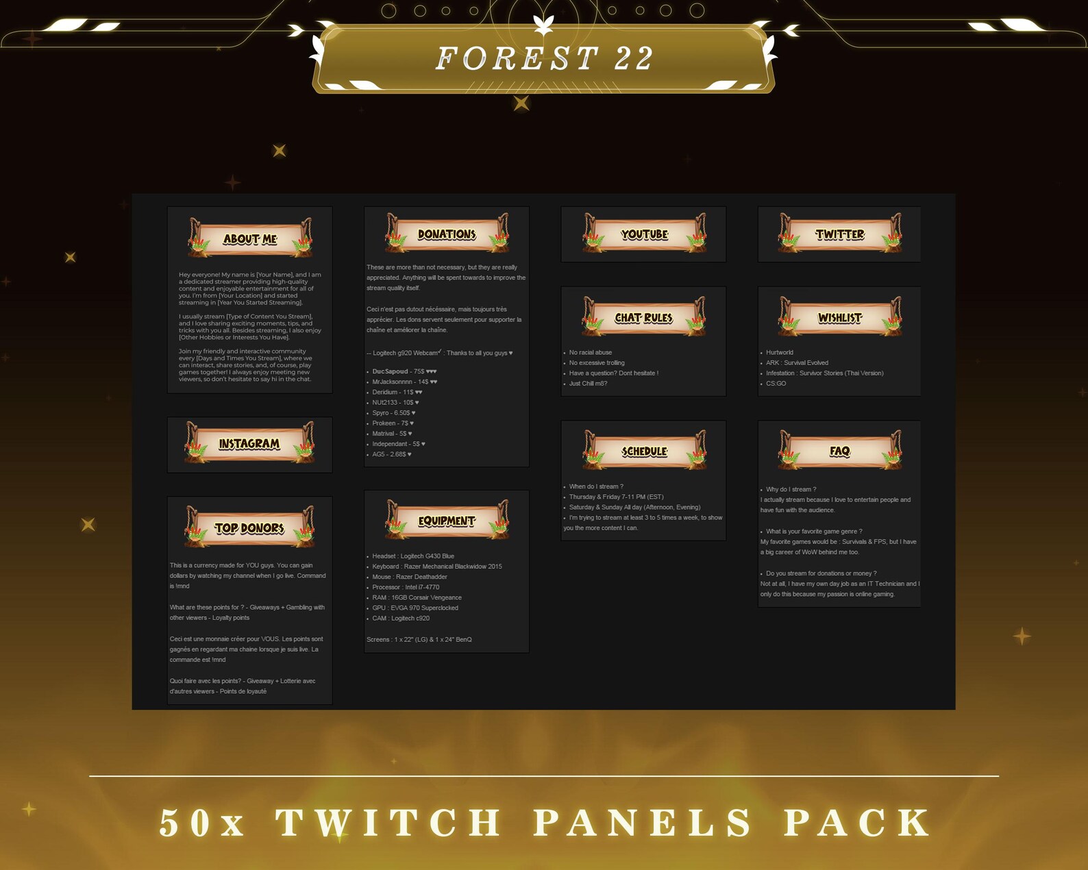 Enchanted Forest Twitch Panels | Stream Overlays | Magical Theme ...