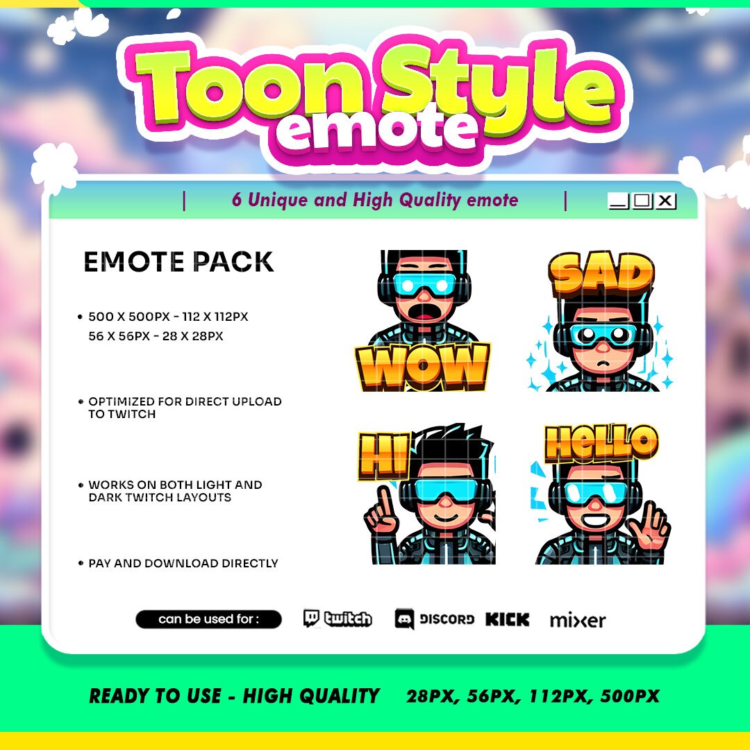 Twitch Emote Mec Cartoon Emote Collection for Modern and Edgy ...