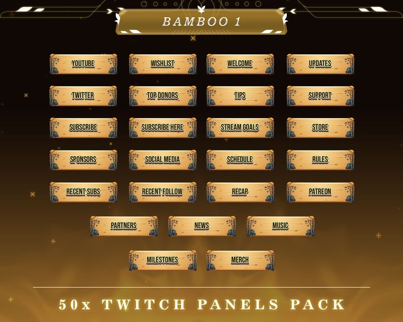 Bamboo Grove Twitch Panels Stream Overlays Nature Theme Graphics ...