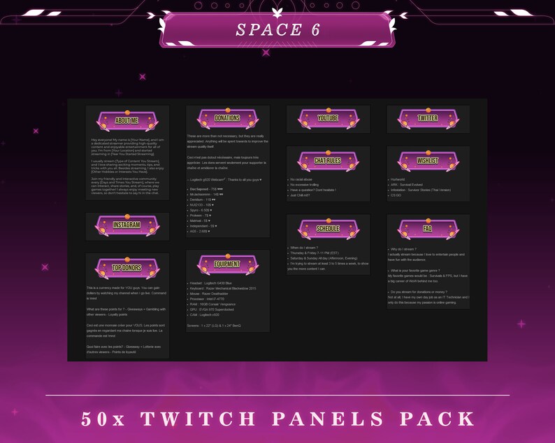Futuristic Starship Twitch Panels: Space Stream Overlay Graphics - Etsy