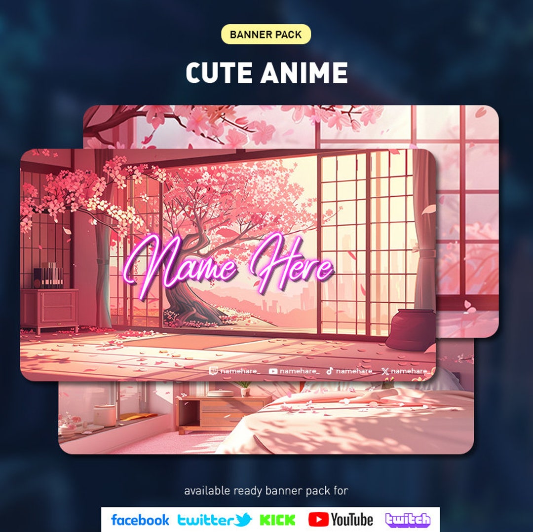 Cute Anime Digital Banner Pack for Ultimate Viewer Engagement - Etsy