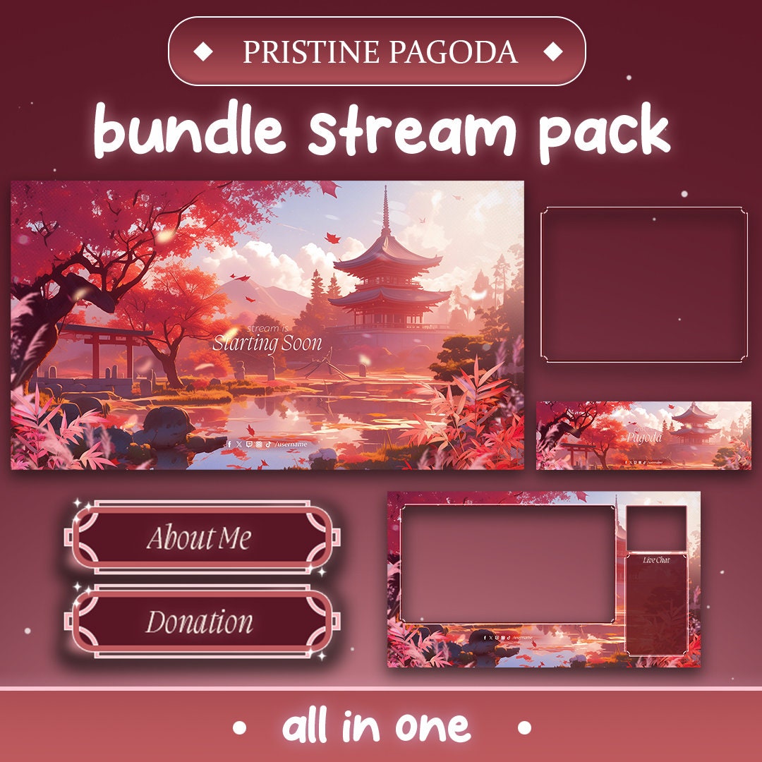 Animated Stream Overlays Pristine Pagoda Perfect for Twitch, Youtube ...