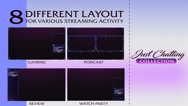 Animated Just Chatting Sabertrone Screen Overlay Pack: Futuristic ...