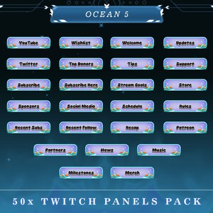 Deep Sea Twitch Panels | Stream Overlays | Ocean Theme Graphics ...