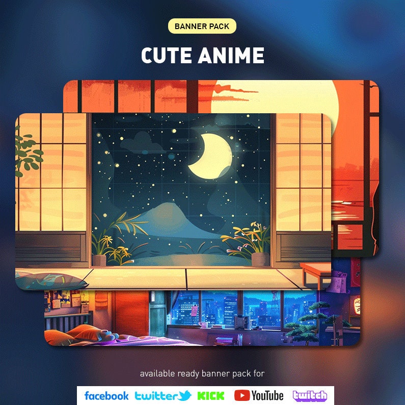 Cute Anime Banner Pack: Ideal for Enhancing Your Facebook, Twitter ...
