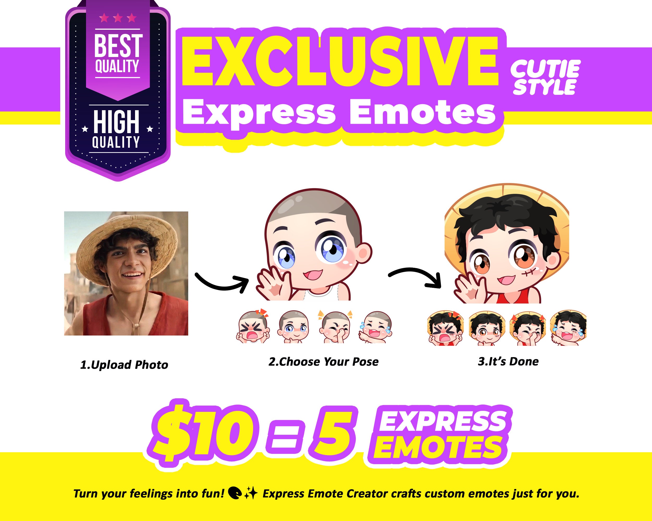 Cutie Emotes Vibrant Twitch and Discord Emote Kick & - Etsy