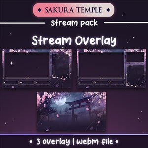 Animated Stream Overlay Pack Sakura Temple for Artistic Streaming ...