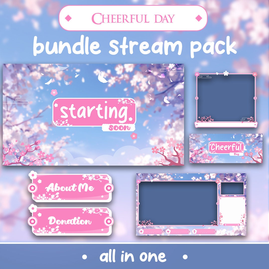 Cheerful Day Animated Stream Overlay Pack: Twitch, Youtube, Kick - Etsy