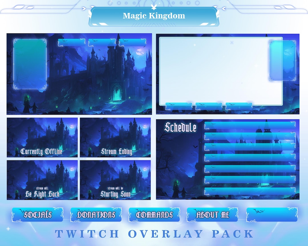 Twitch Overlay Pack Magic Kingdom Theme for Streaming - Youtube Overlay ...