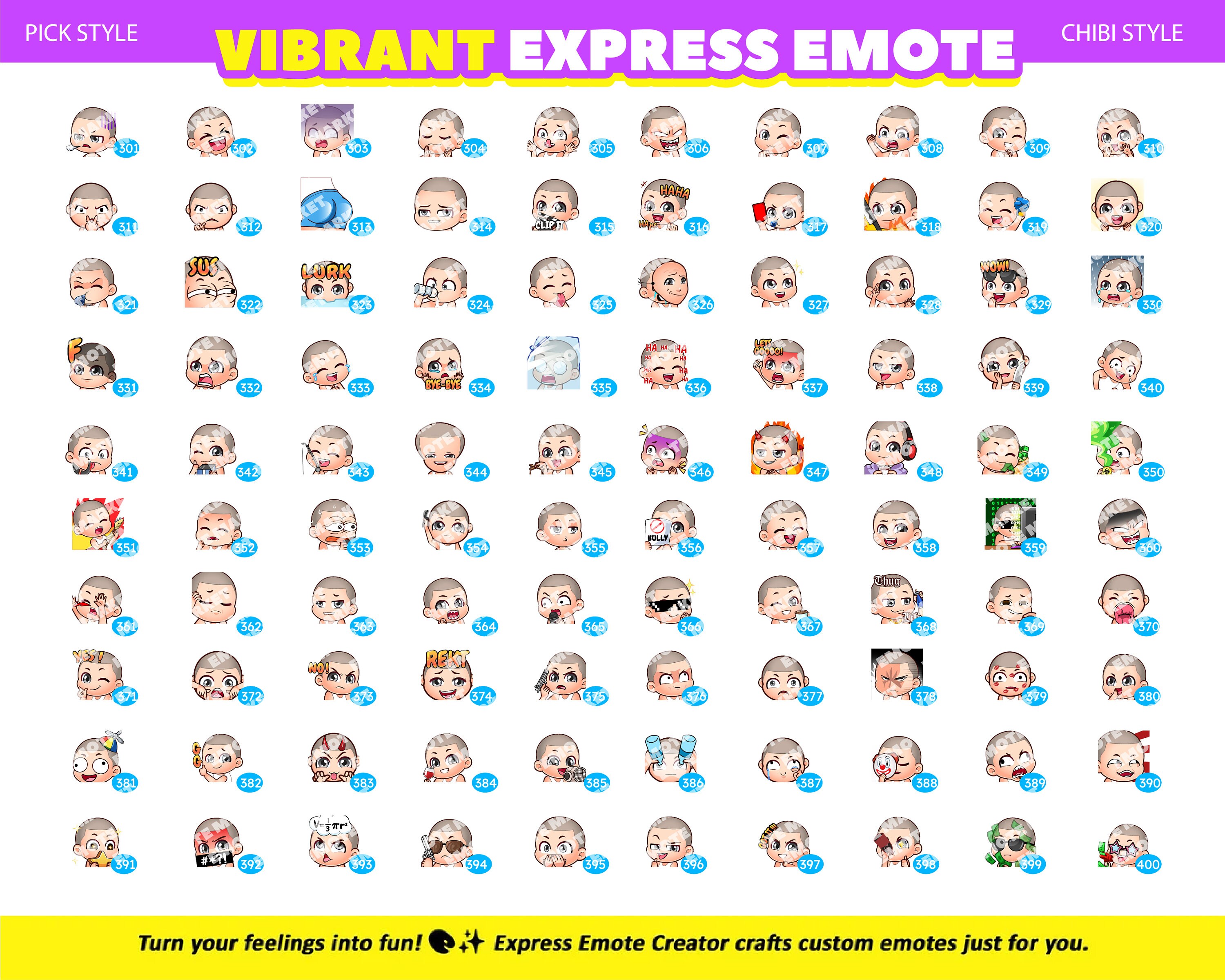Sweet Emotes Collection Adorable Twitch, Kick, Discord, Vtuber Streamer ...