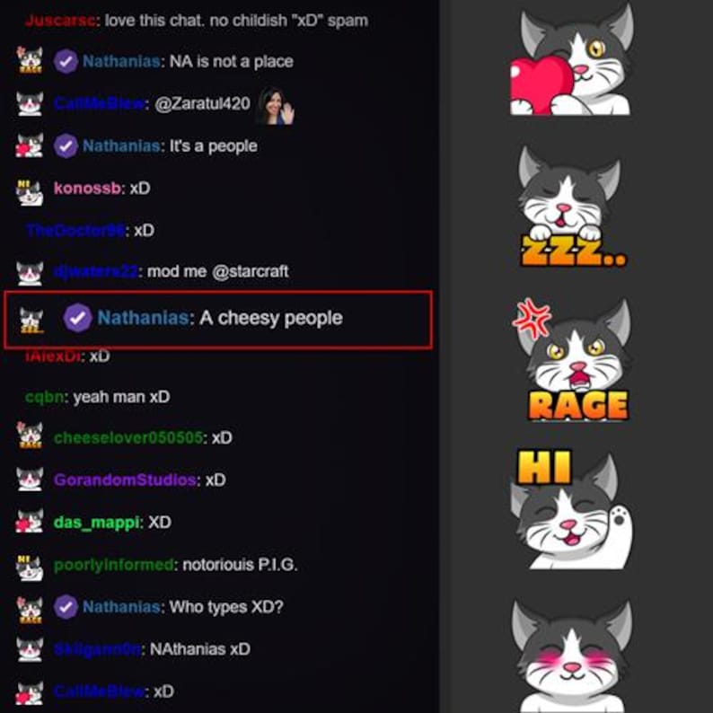 Twitch Emotes – Cat Emote Set With Laughing, Winking, and Surprised ...