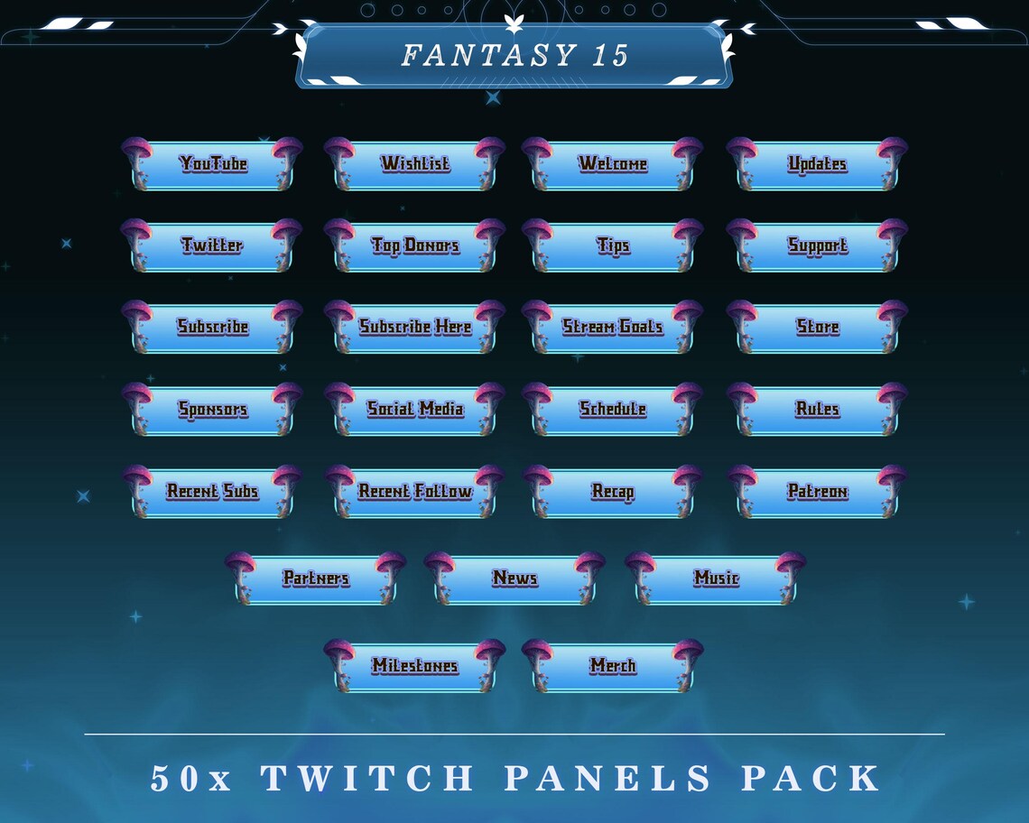 Enchanted Worlds Twitch Panels: Magical Stream Overlay Pack - Etsy