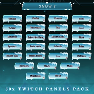 Winter Twitch Panels: Frosty Snow Theme Stream Overlay - Etsy