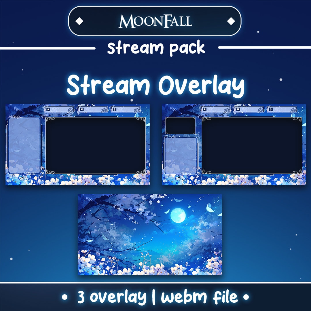 Animated Stream Overlays High-quality Moon Fall for Twitch, Youtube ...