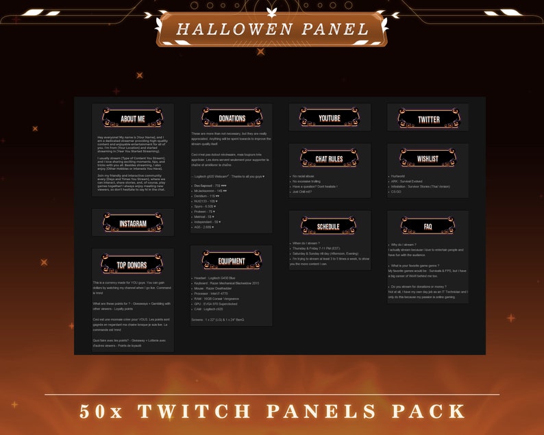 Horror Halloween Twitch Panels Stream Overlays Horror Theme Graphics ...