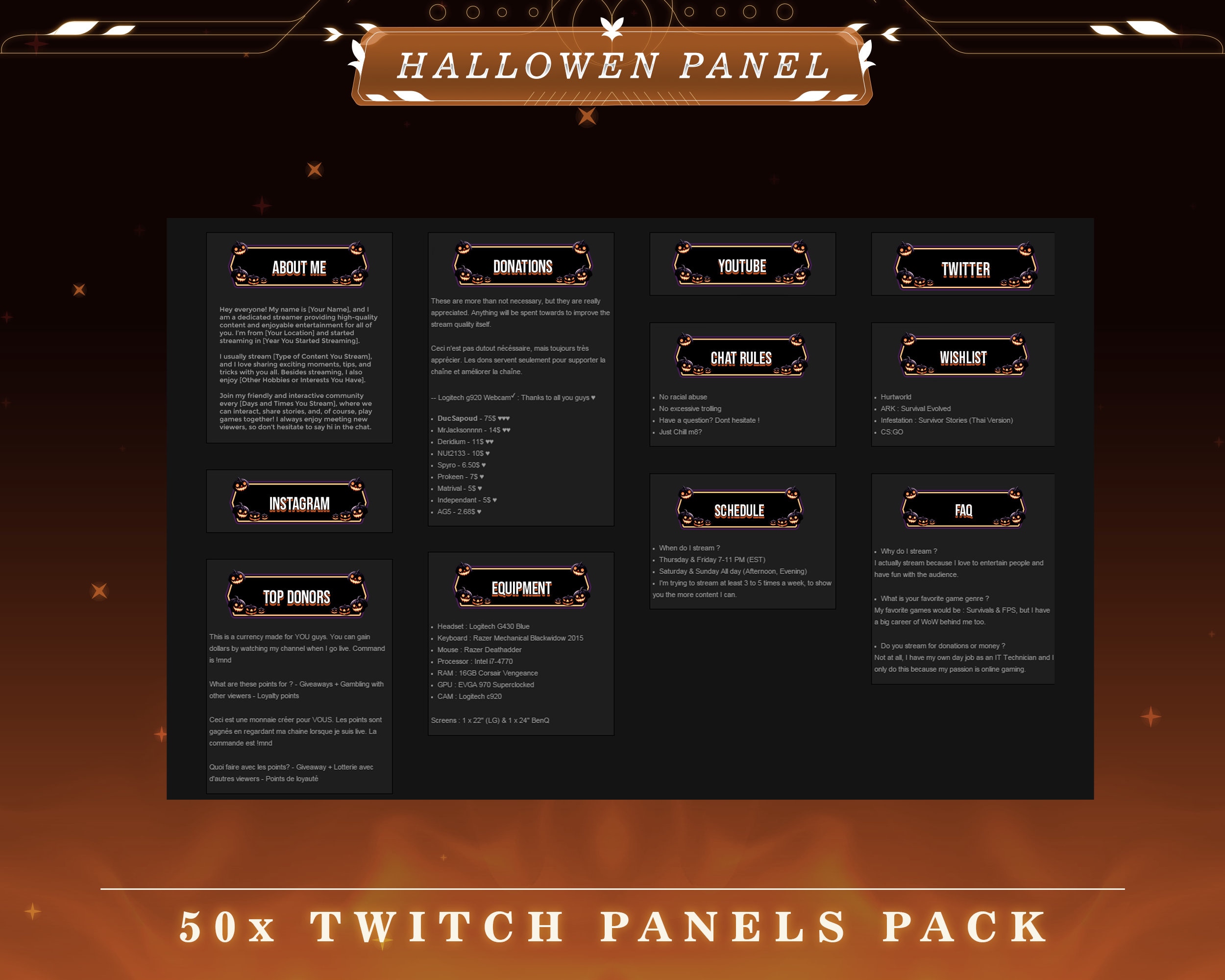 Horror Halloween Twitch Panels: Stream Overlay Graphics (50+ PNG) - Etsy