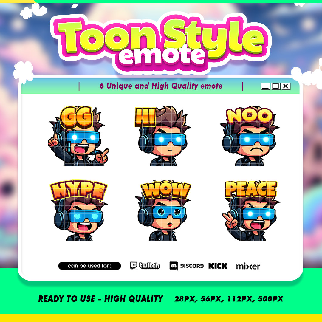 Twitch Emote Expressive Cartoon GG Blue Pack for Personality to Your ...