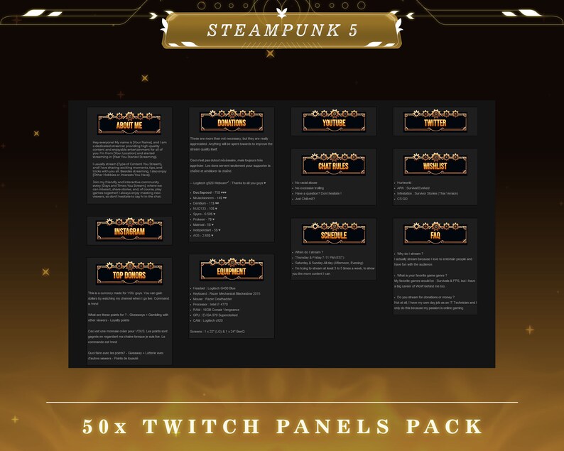 Steampunk Odyssey Twitch Panels Stream Overlays Industrial Revolution ...