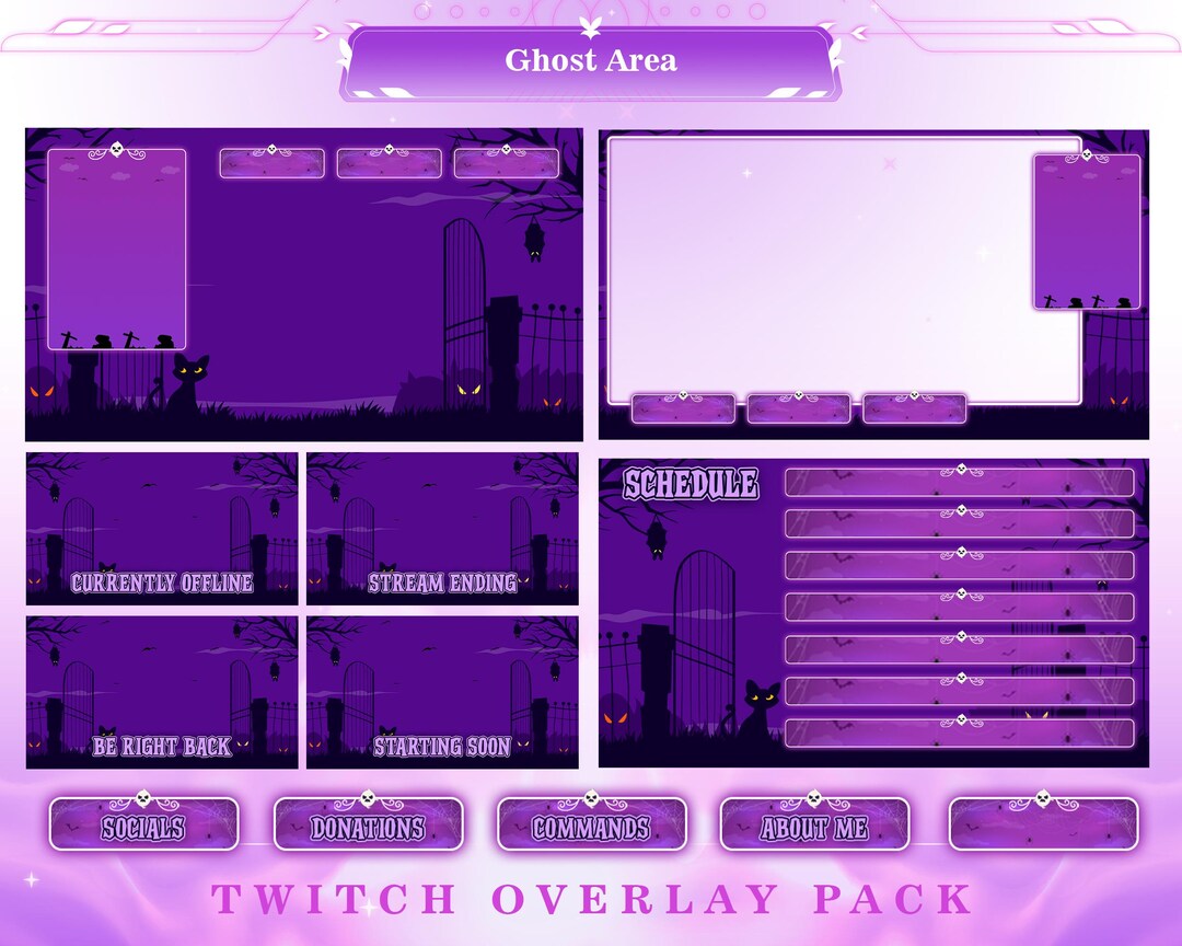 Twitch Overlay Pack Ghost Area Spooky Theme for Streaming - Twitch ...