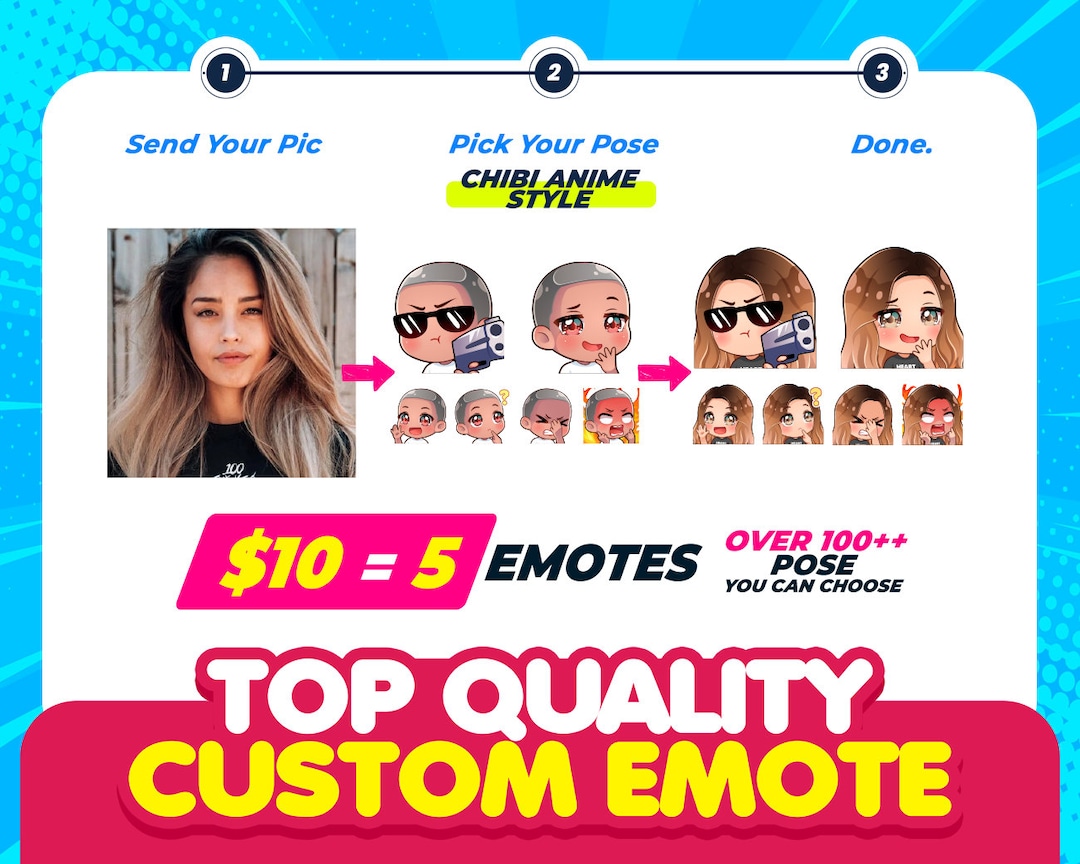 Vtuber Custom Emotes | Chibi Anime Emotes | Boost Engagement on Your ...