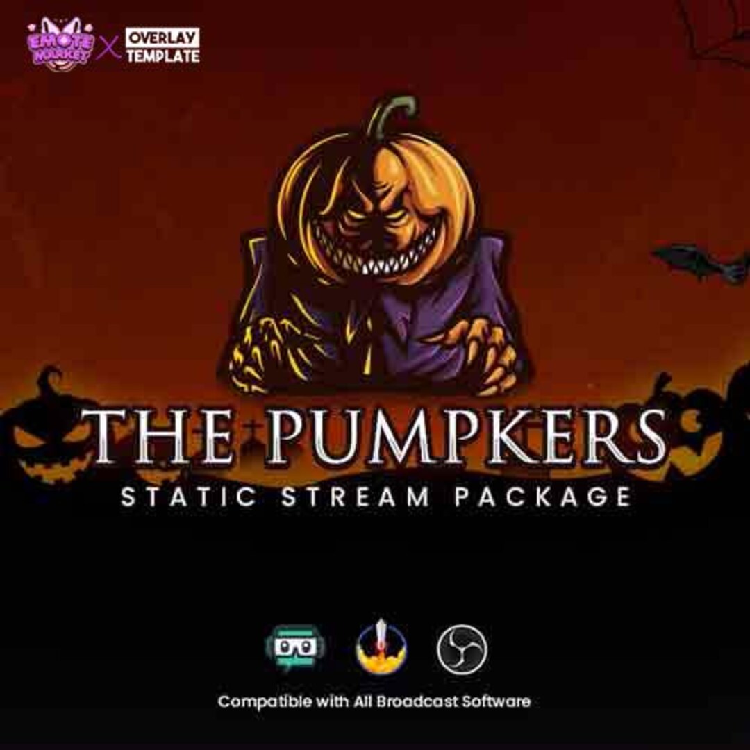 Animated Stream Overlay Pack Scary Pumpkin for Halloween Streamers ...