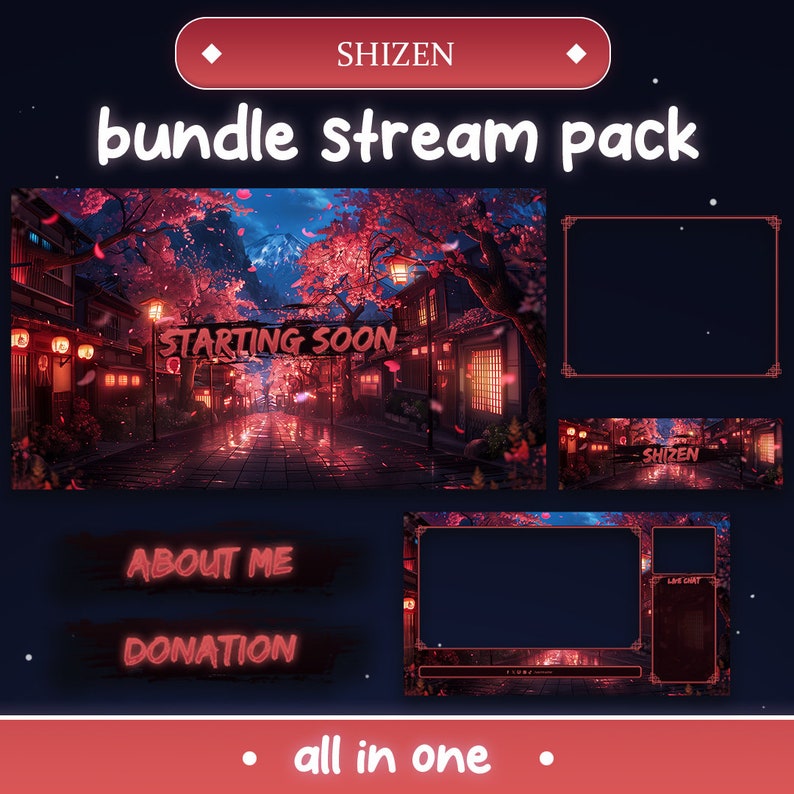 Animated Stream Overlay Pack Shizen Nature-inspired Overlays for Twitch ...