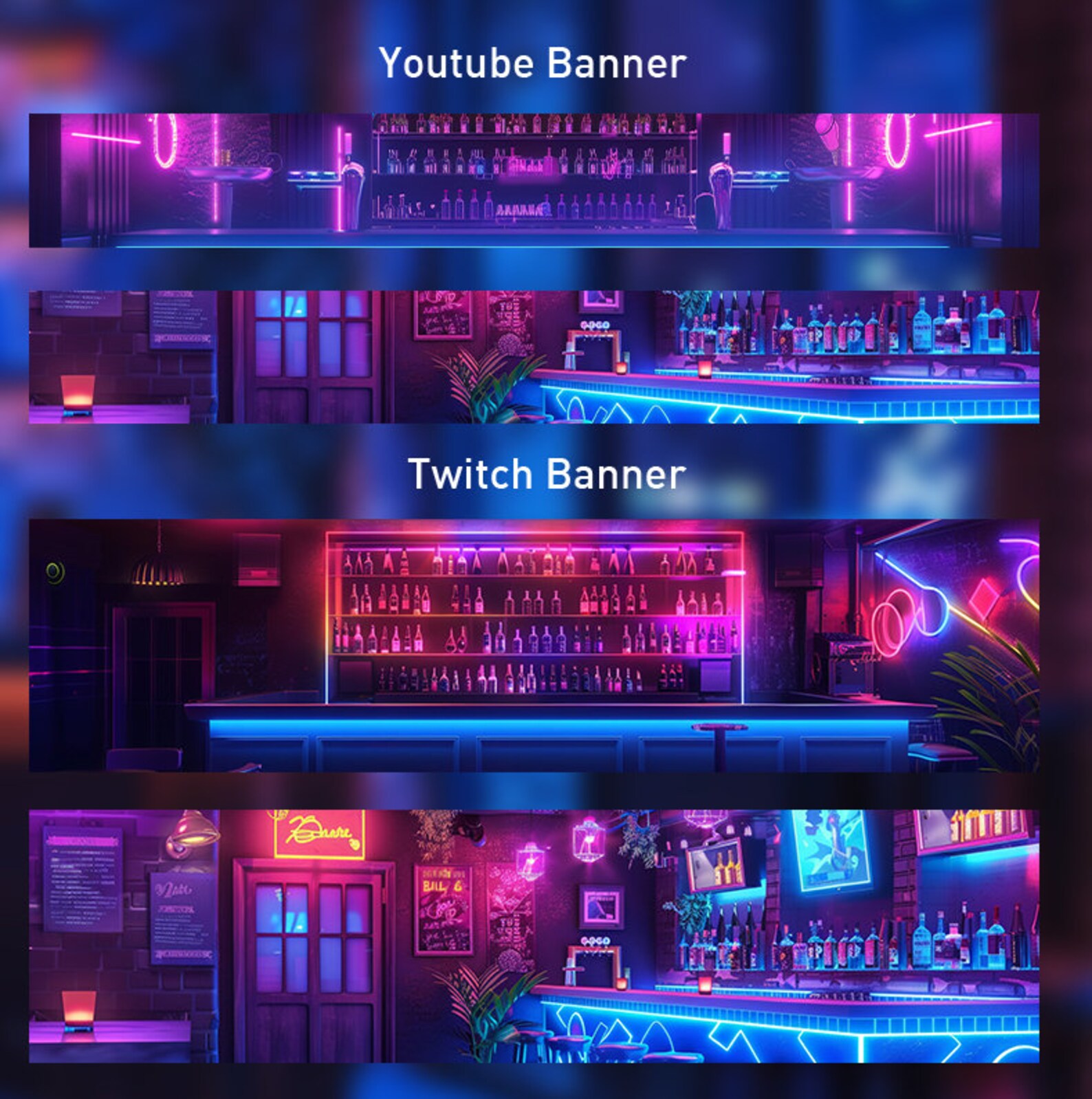 Light up Your Stream With Neon Bar Banner Pack for Dynamic Online ...