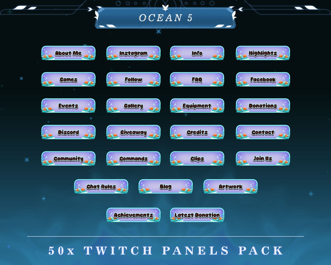 Deep Sea Twitch Panels | Stream Overlays | Ocean Theme Graphics ...