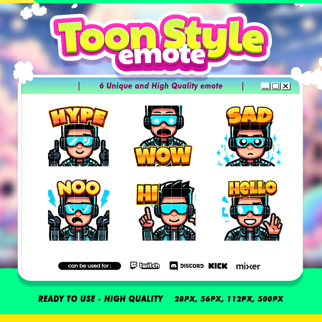 Twitch Emote Mec Cartoon Emote Collection for Modern and Edgy ...