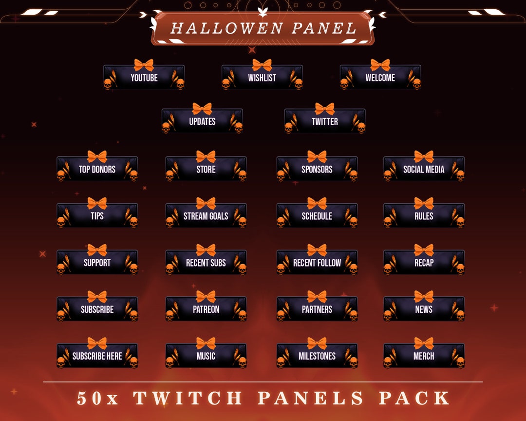 Halloween Twitch Panels: Spooky Stream Overlay Graphics (PNG) - Etsy