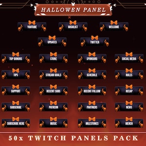 Halloween Twitch Panels: Spooky Stream Overlay Graphics (PNG) - Etsy