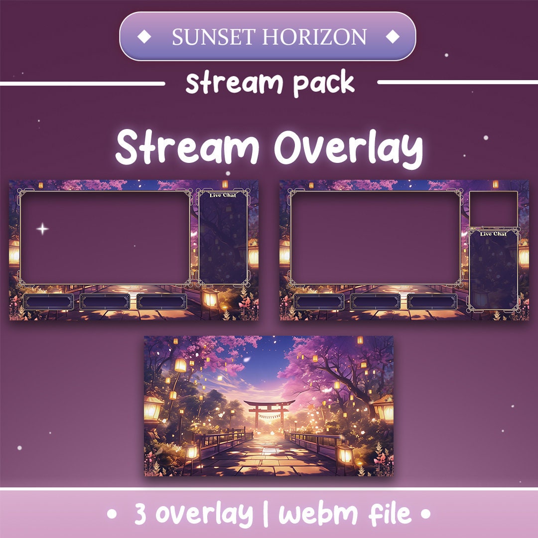 Animated Stream Overlay Pack Sunset Horizon Vibrant Overlays for Twitch ...
