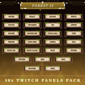 Woodland Wonder Twitch Panels | Stream Overlays | Magical Theme ...