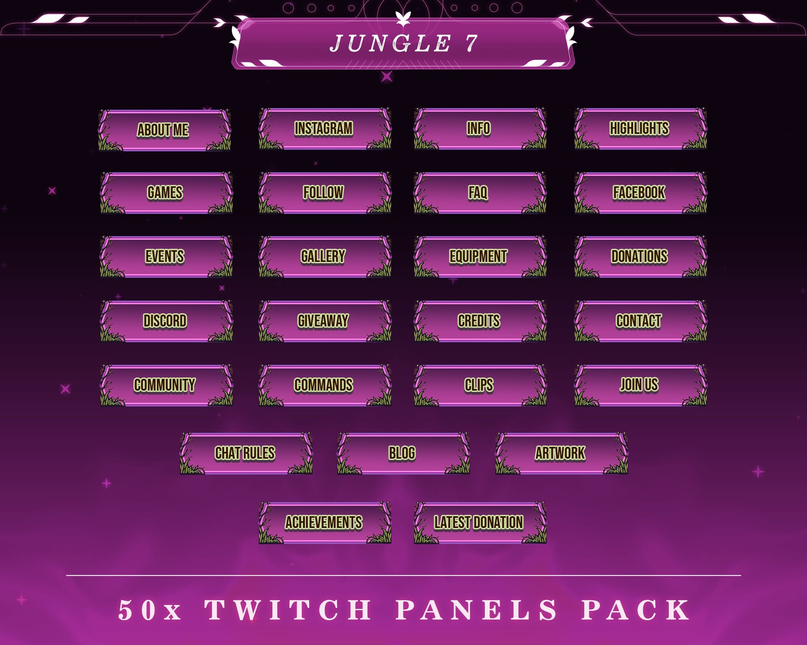 Jungle Safari Twitch Panels: Stream Overlay Graphics (50+ PNG) - Etsy