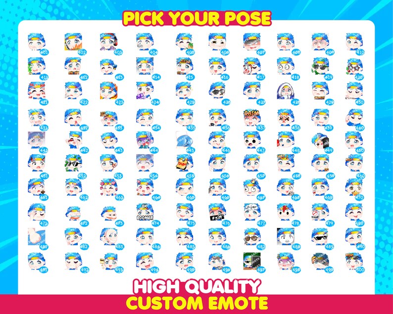 Elegant Chibi Twitch Emotes Personalized & Fun Emotes Upgrade Your ...