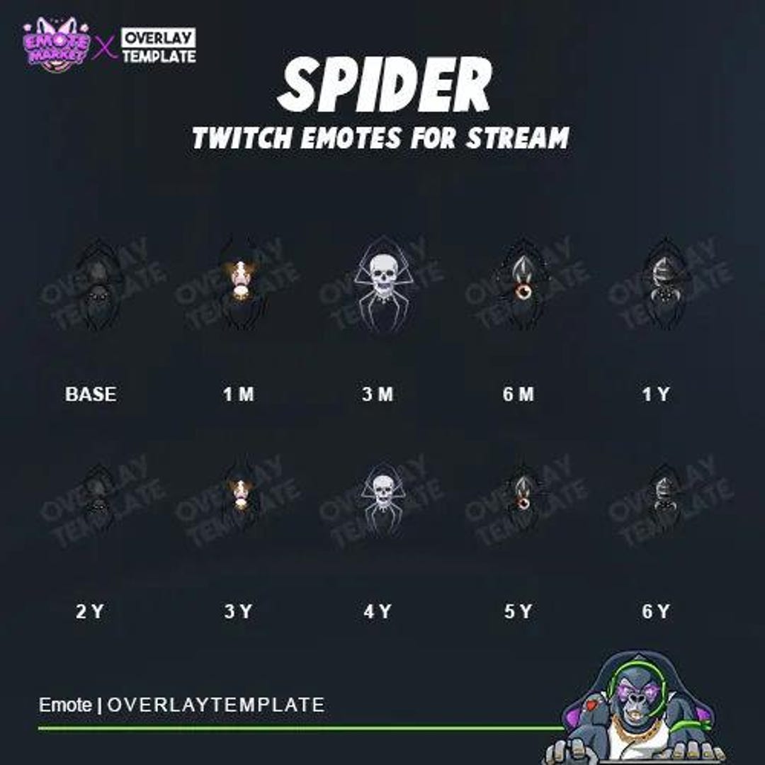 Spider Emotes – Creepy and Cute Spider Emoji for Twitch & Discord - Etsy