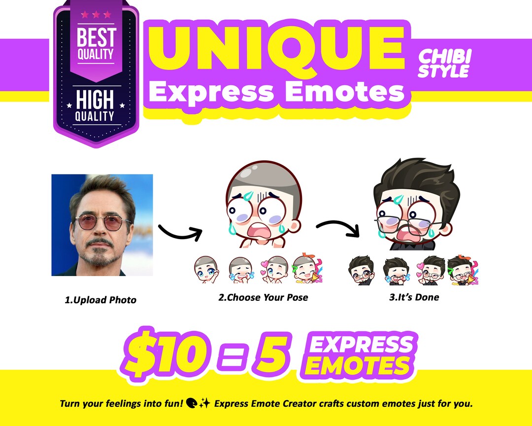 Custom Vtuber Emotes Chibi and Cute Elevate Your Twitch & - Etsy
