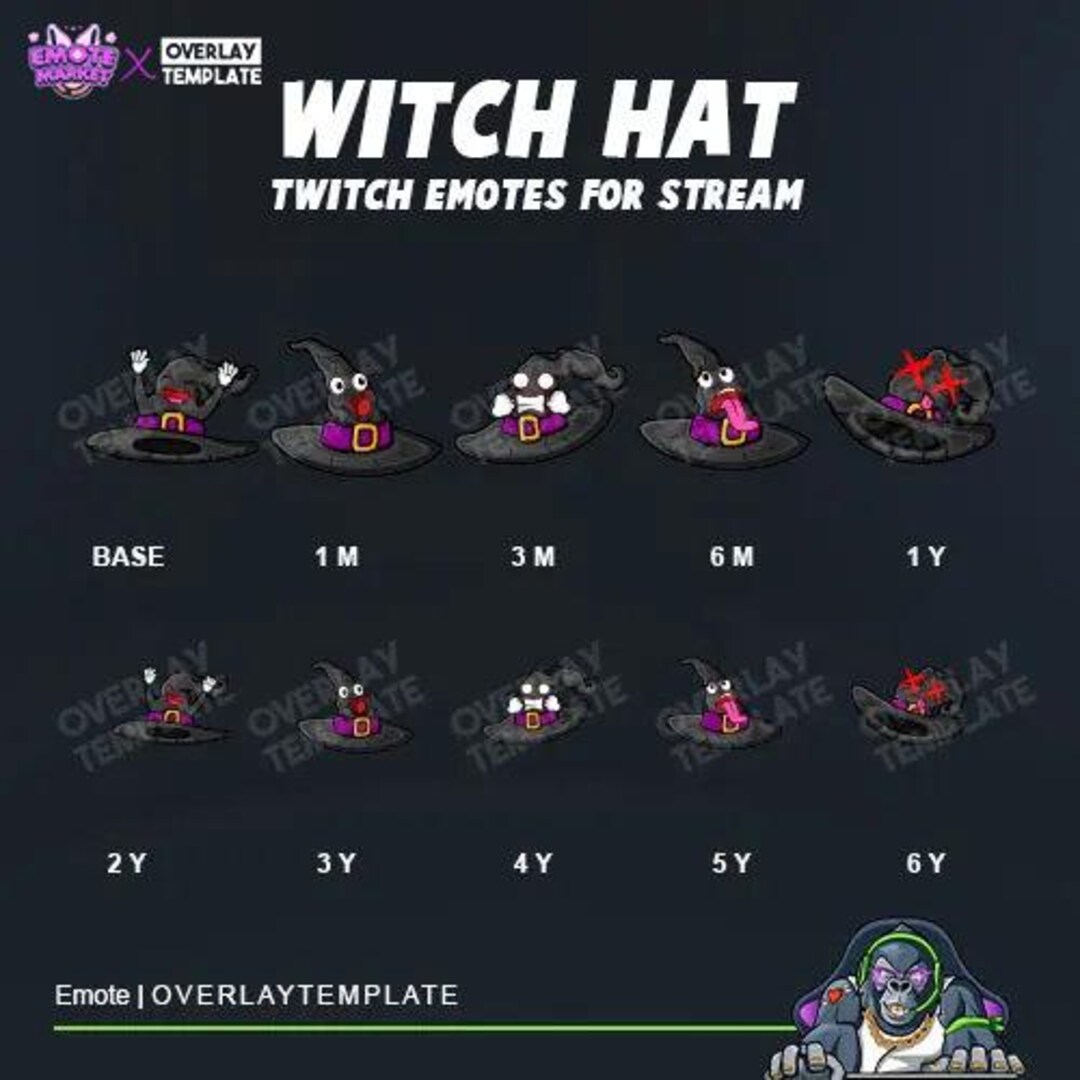 Witch Hat Emotes - Spooky and Cute Halloween Emotes for Twitch ...