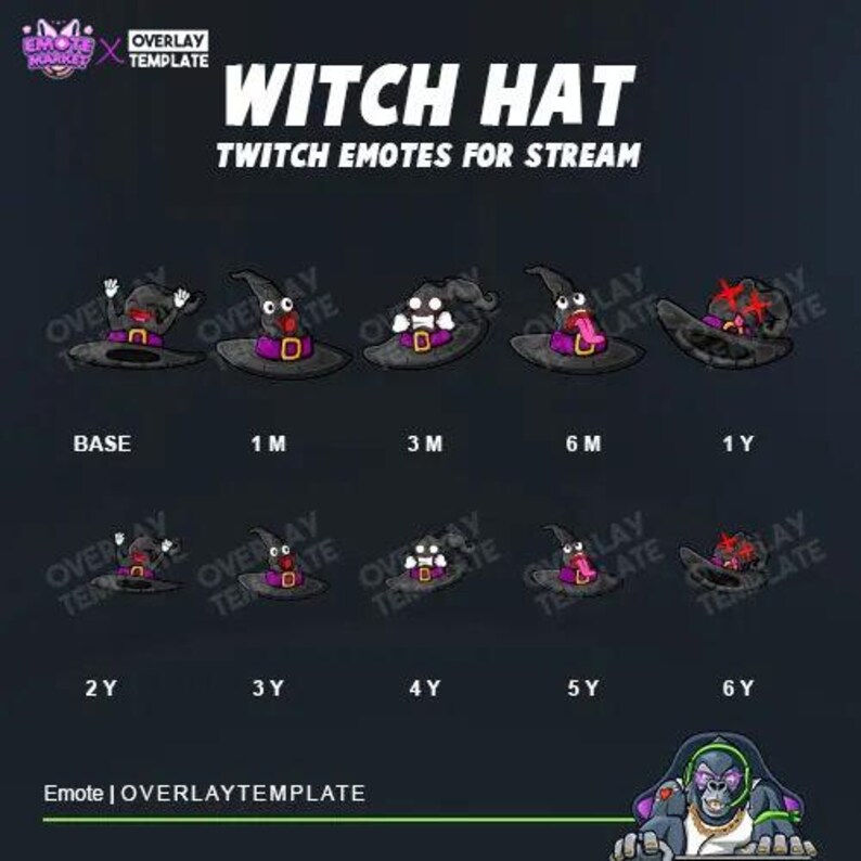 Witch Hat Emotes: Spooky Halloween Twitch & Discord Emotes - Etsy