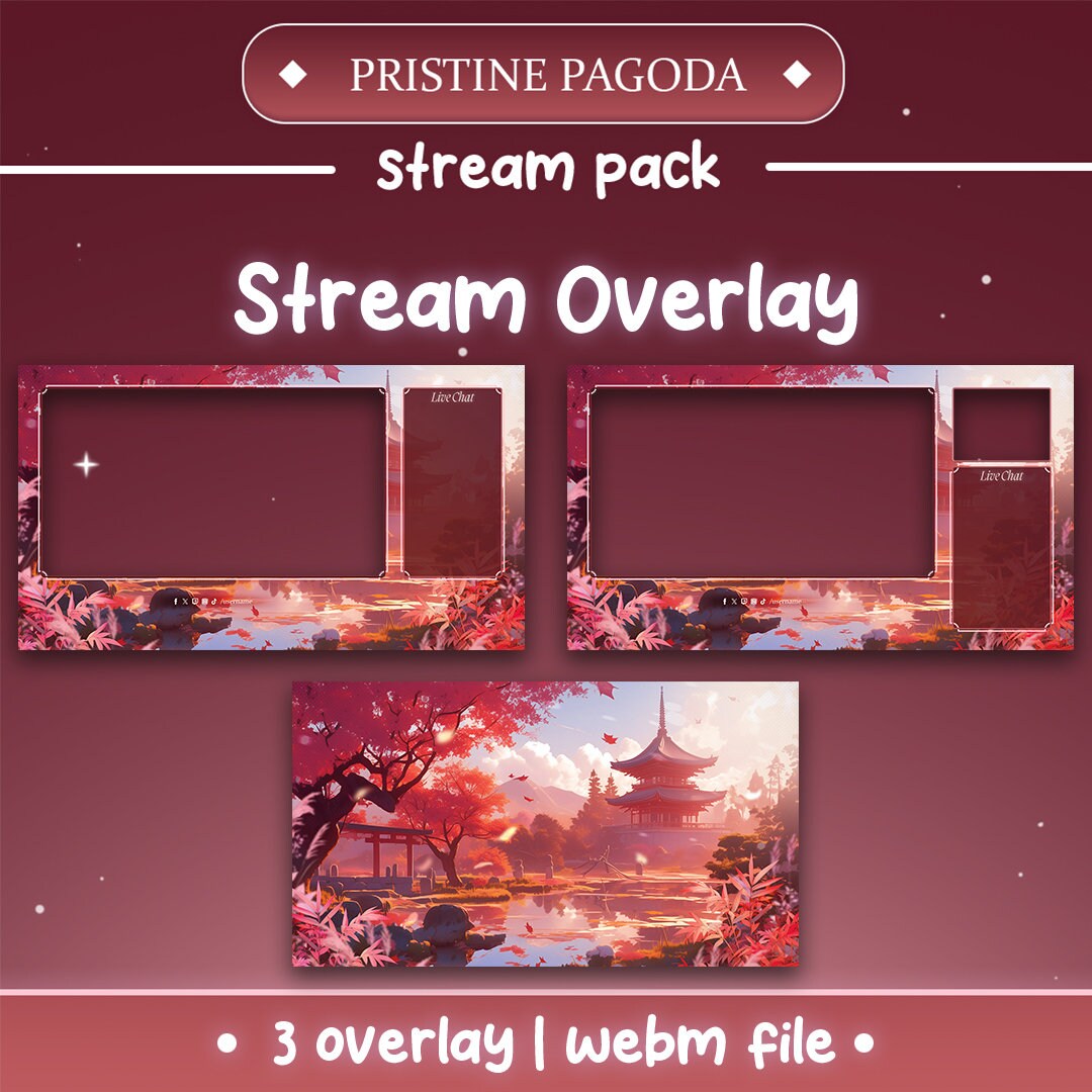 Animated Stream Overlays Pristine Pagoda Perfect for Twitch, Youtube ...