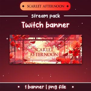 Animated Stream Overlay Pack Scarlet Afternoon for Vibrant and Elegant ...